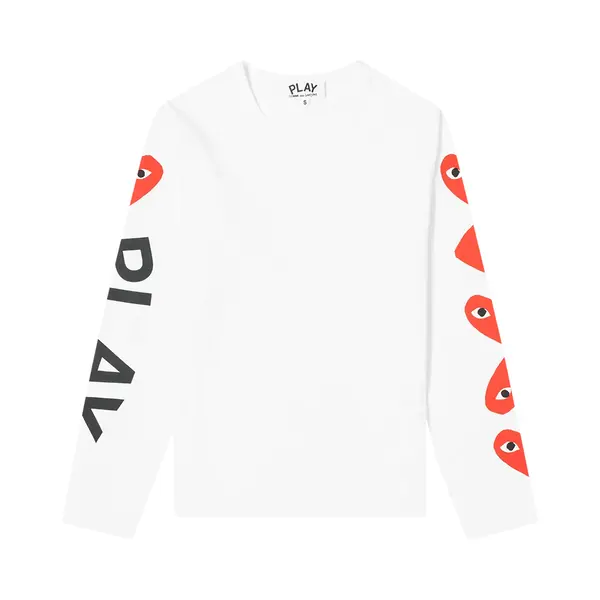 Play Comme Des Garcon Long-sleeve Logo T-shirt - White