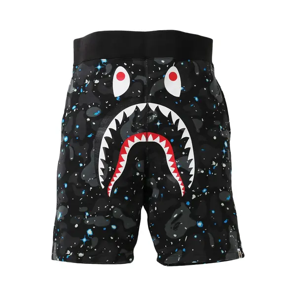 A BATHING APE Space Camo Shark Sweat Shorts