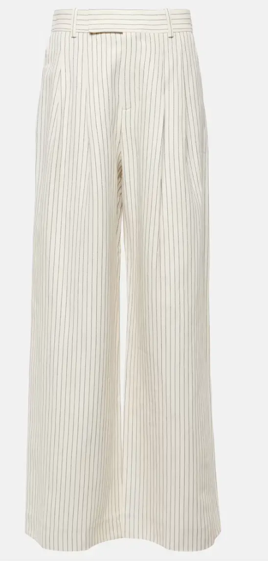FRAME Mid-rise Cotton And Linen Wide-leg Pants