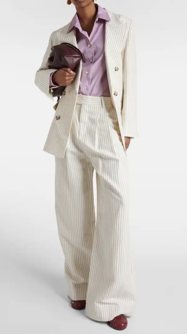 FRAME Mid-rise Cotton And Linen Wide-leg Pants