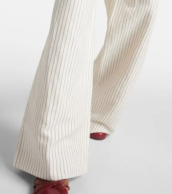 FRAME Mid-rise Cotton And Linen Wide-leg Pants