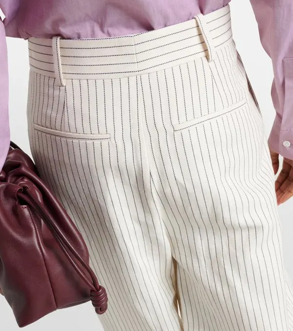 FRAME Mid-rise Cotton And Linen Wide-leg Pants