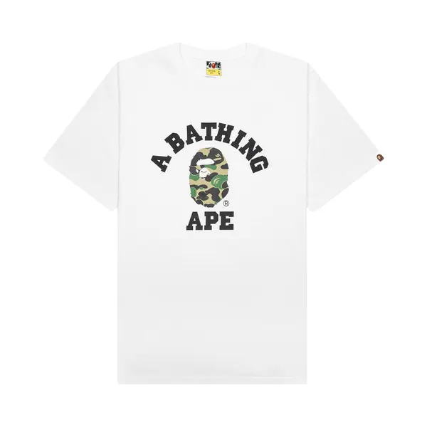 A BATHING APE Abc Camo College T-shirt - White