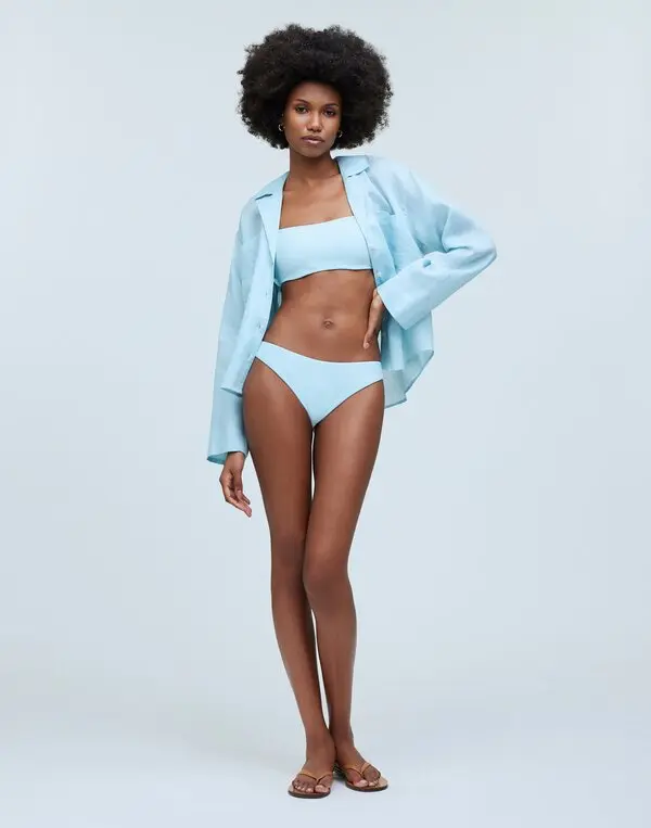 Madewell Second Wave Mid-rise Bikini Bottom - Blue Heron