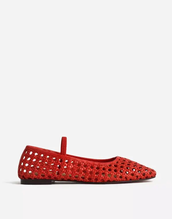 Madewell The Greta Ballet Flat In Open-weave Leather - Southwestern Clay