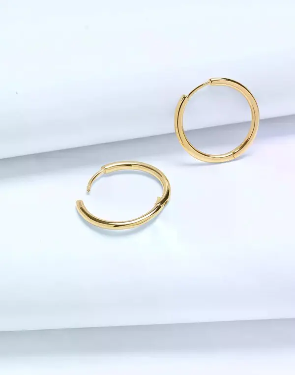 Madewell Mw Demi-fine Medium Hoop Earrings - 14k Gold