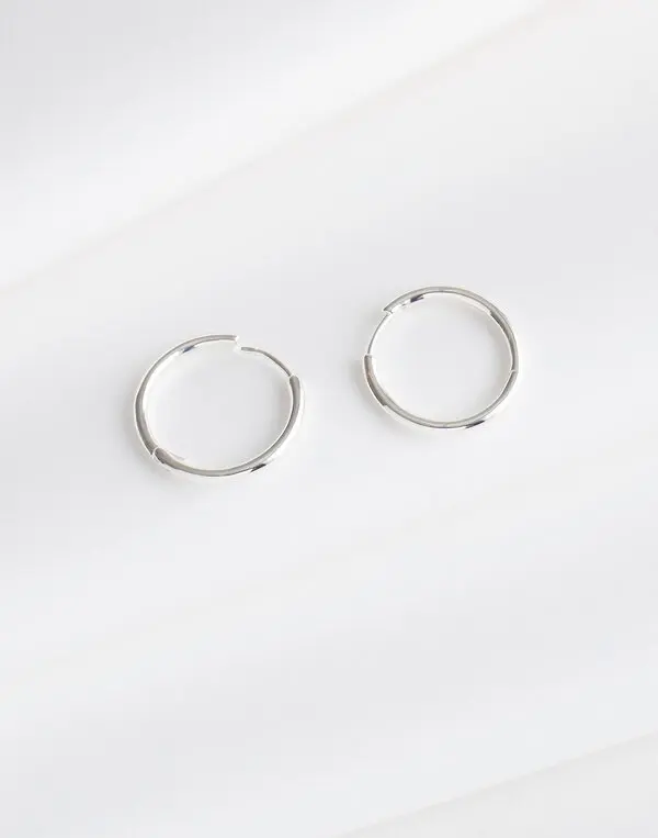 Madewell Mw Demi-fine Medium Hoop Earrings - Sterling Silver