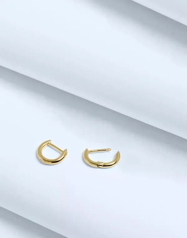 Madewell Demi-fine Mini Huggie Hoop Earrings - 14k Gold