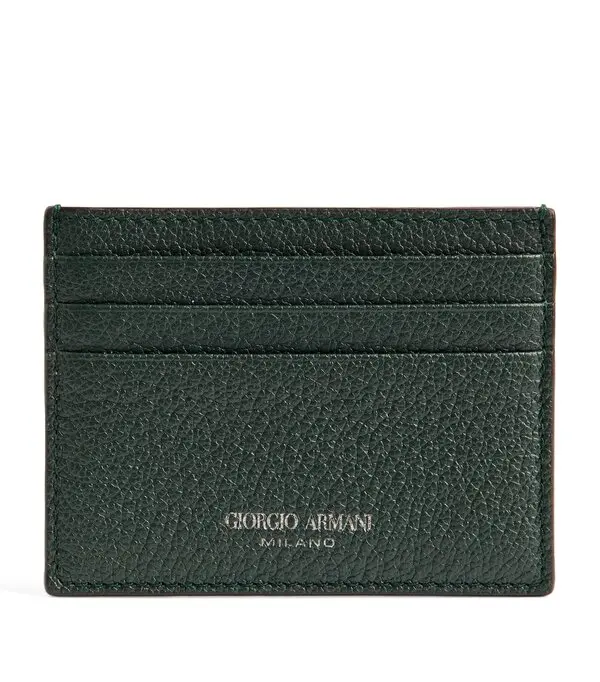 Giorgio Armani Leather Card Holder - Green