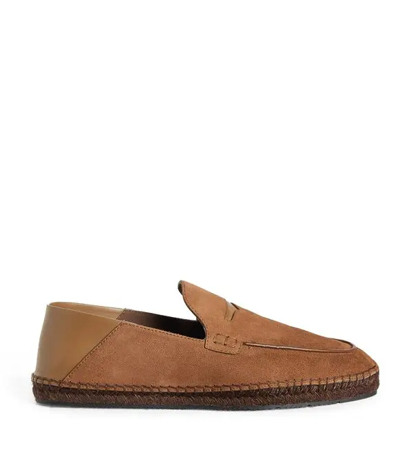 Giorgio Armani Men\'s Suede Loafers - Beige Giorgio Armani Soft Suede Loafers Sand at CareOfCarl.com main image 2