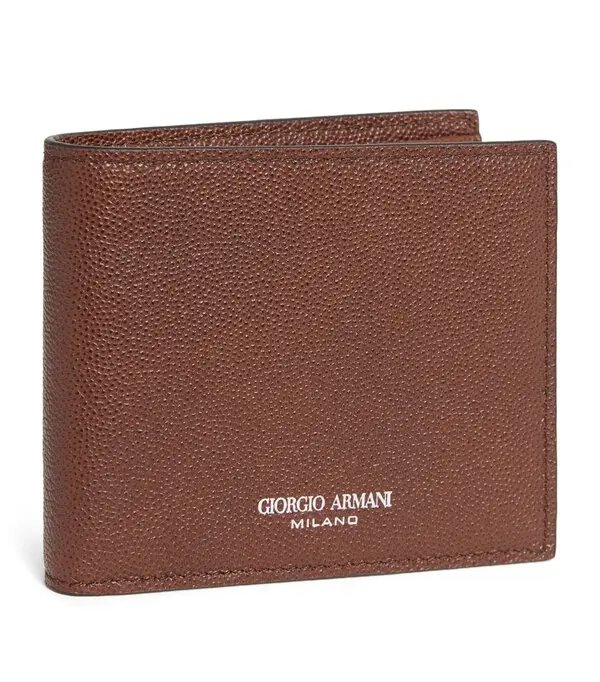 Giorgio Armani Leather Bifold Wallet - Brown