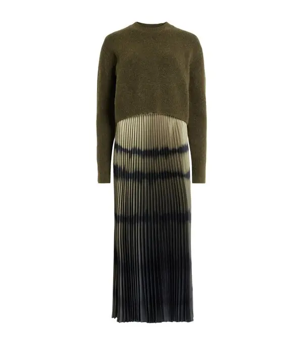 all saints 2 in 1 dress green ALLSAINTS Alexia Dress in Revive Stem Green