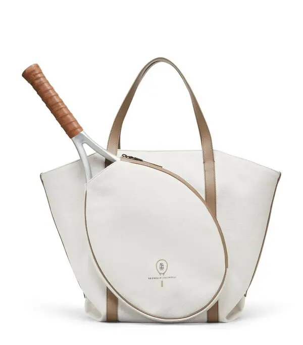 Brunello Cucinelli Canvas-leather Tennis Racket Tote Bag
