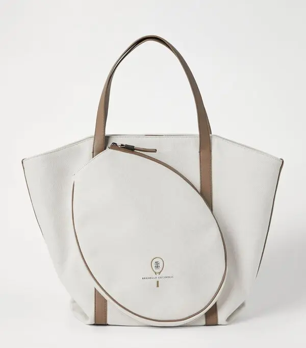 Brunello Cucinelli Canvas-leather Tennis Racket Tote Bag