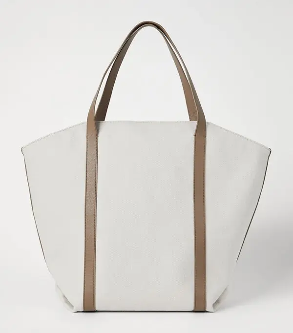 Brunello Cucinelli Canvas-leather Tennis Racket Tote Bag