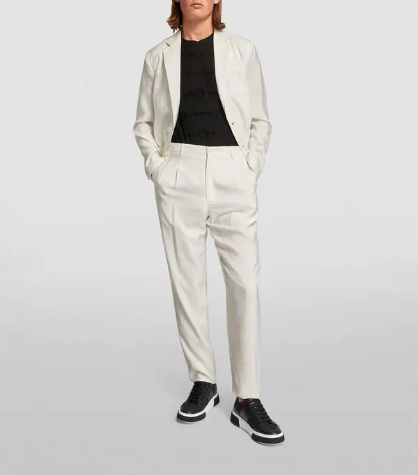 Giorgio Armani Silk-blend Tailored Trousers
