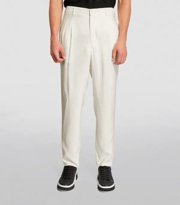 Giorgio Armani Silk-blend Tailored Trousers