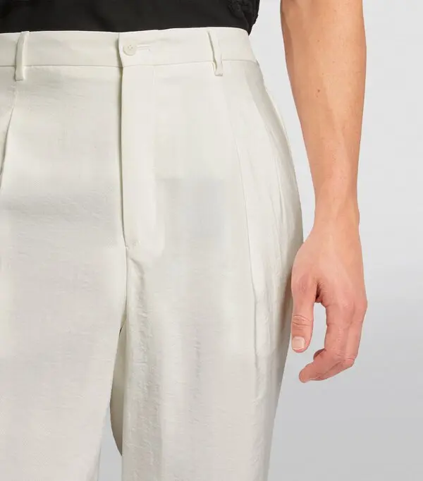 Giorgio Armani Silk-blend Tailored Trousers