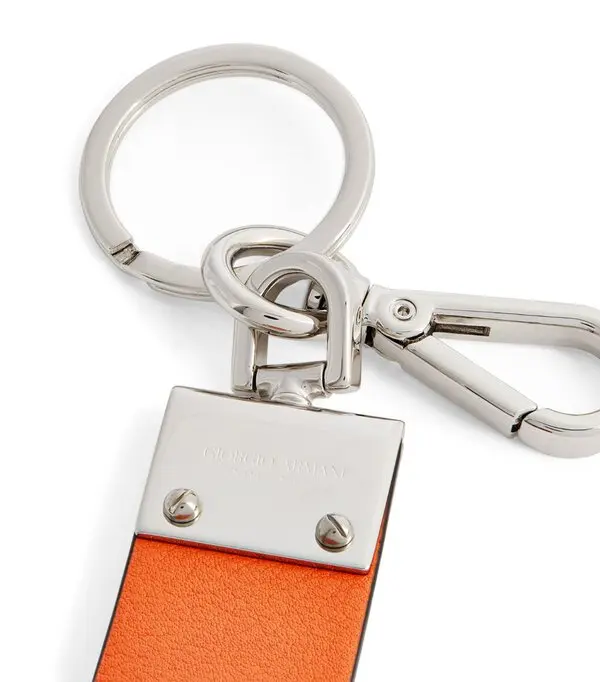 Giorgio Armani Leather Keychain - Orange | Editorialist