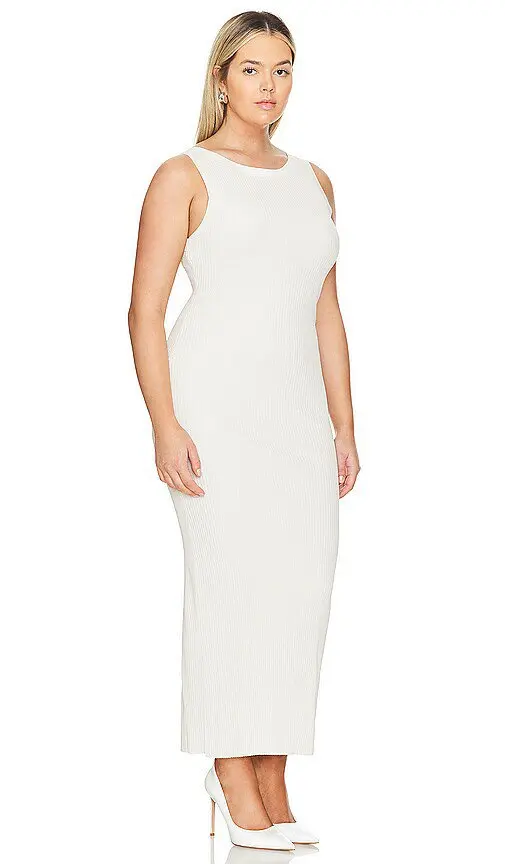 good american shine rib midi dress Good American Shine Rib Funnel Tuck Midi Dress