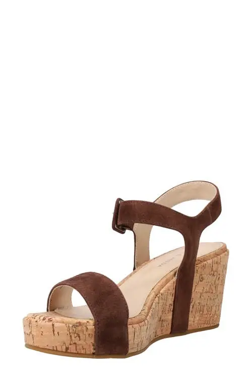 Pelle Moda Wiltz Platform Wedge Sandals - Espresso