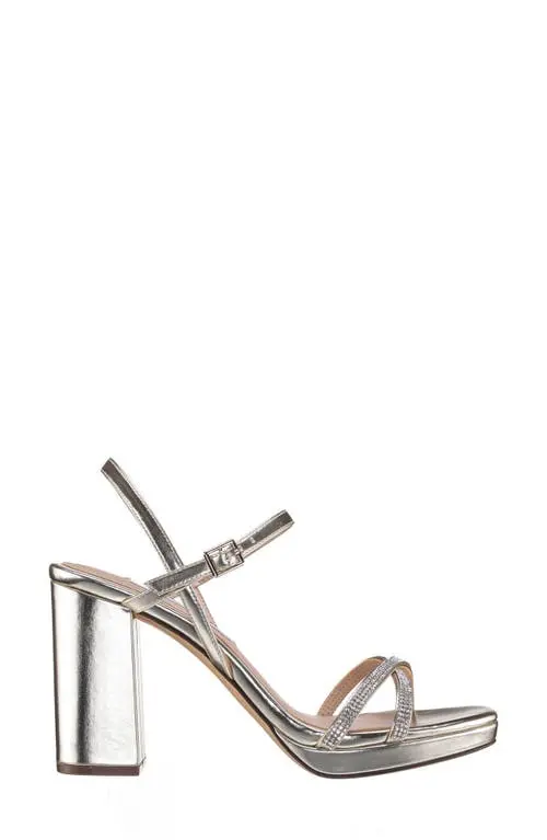 Nina Steven Embellished Platform Sandal - Platino