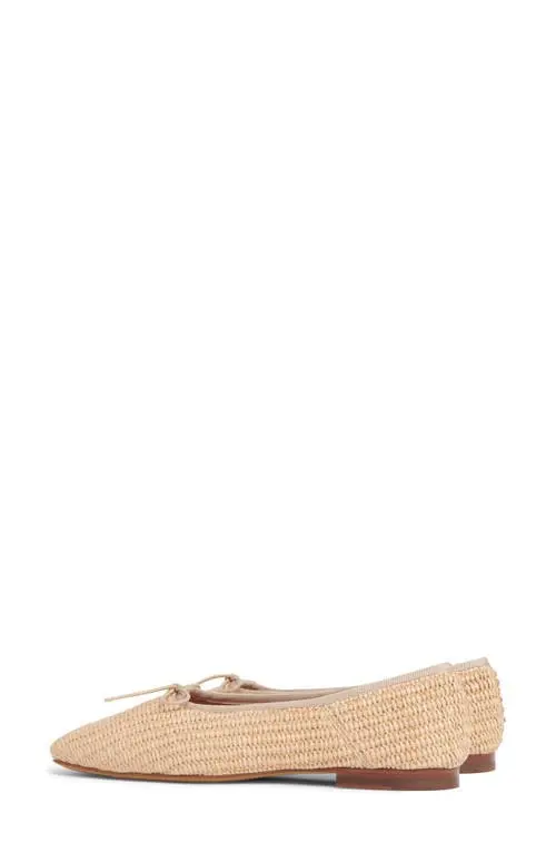 MANSUR GAVRIEL Square-toe Raffia Ballet Flats - Natural