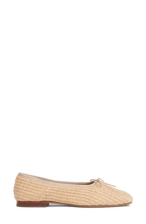 MANSUR GAVRIEL Square-toe Raffia Ballet Flats - Natural