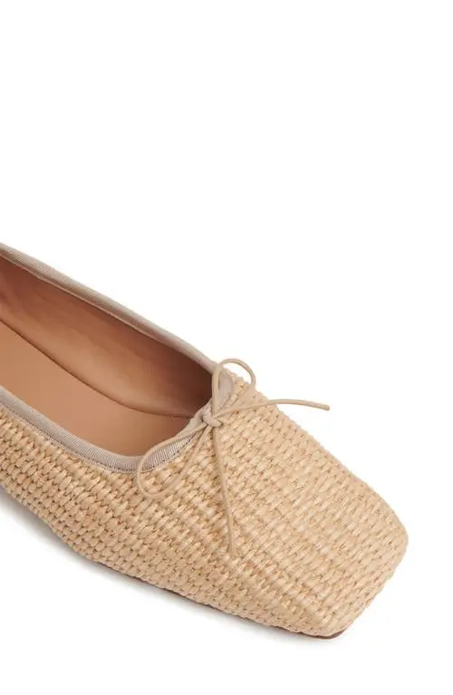 MANSUR GAVRIEL Square-toe Raffia Ballet Flats - Natural