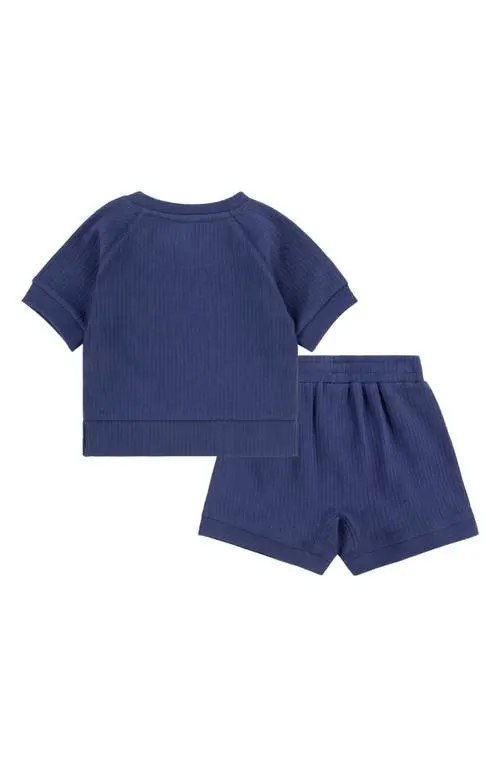 Nike Ready Set Rib T-shirt And Shorts Set - Midnight Navy