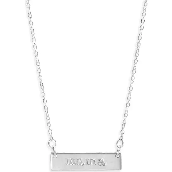 NASHELLE Mama Bar Pendant Necklace - Sterling Silver