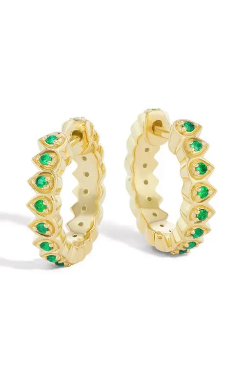 ORLY MARCEL Mandala Petal Emerald Hoop Earrings - Green