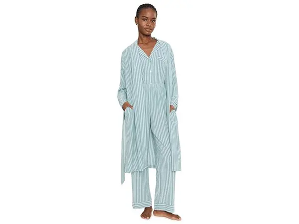 Eberjey Nautico Robe Robe Regatta Stripe Seagrass/white