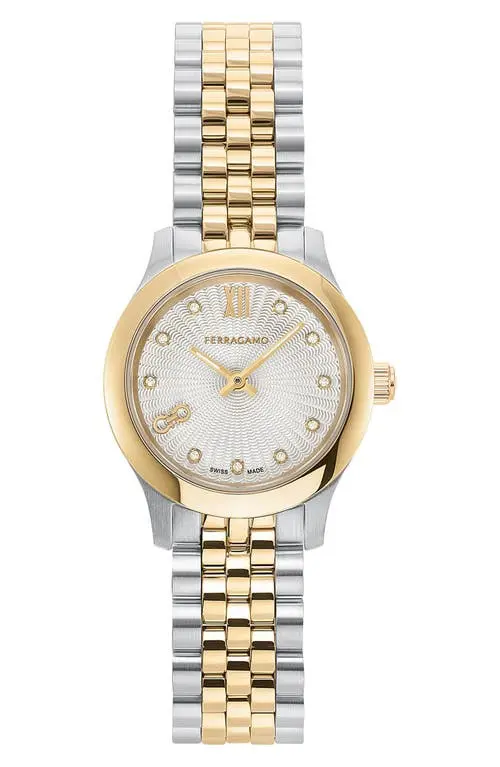 FERRAGAMO Duo Mini Diamond Bracelet Watch - Two Tone