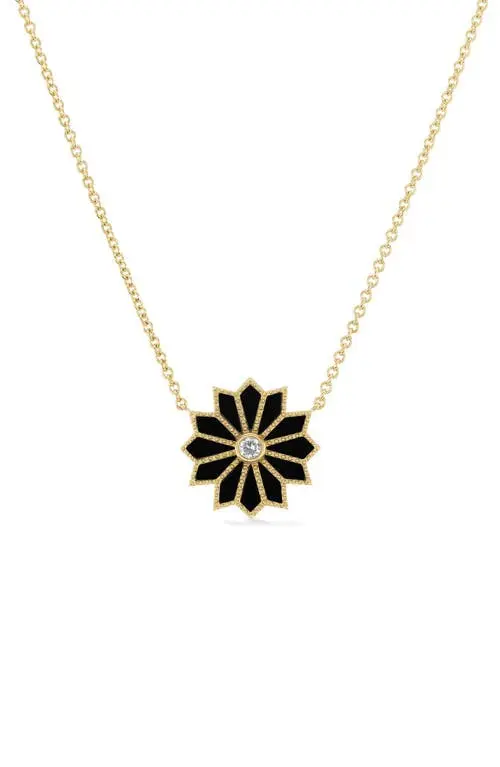 ORLY MARCEL Mini Sacred Flower Pendant Necklace - Black
