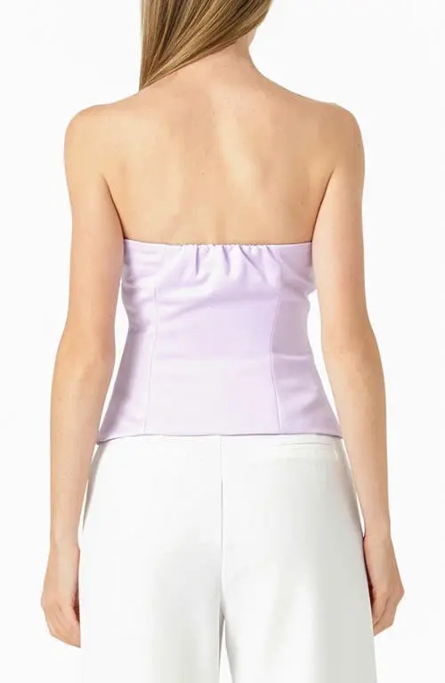 Endless Rose Strapless Button-up Top - Lilac