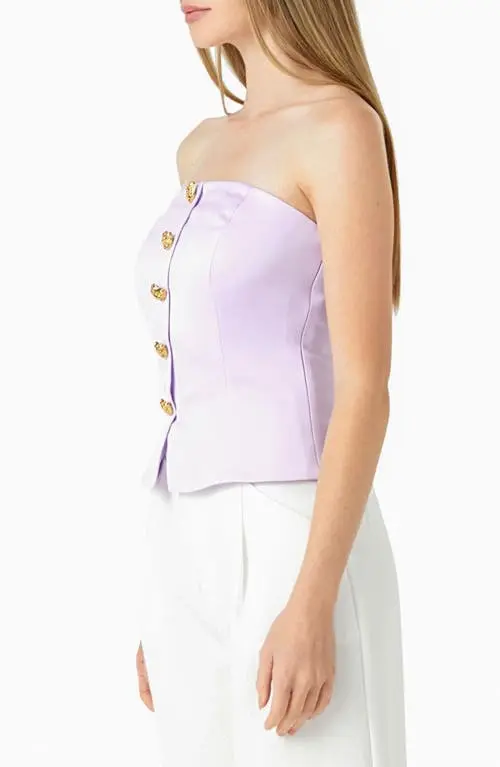 Endless Rose Strapless Button-up Top - Lilac