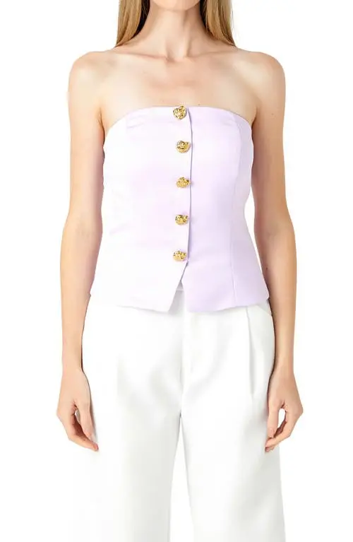 Endless Rose Strapless Button-up Top - Lilac
