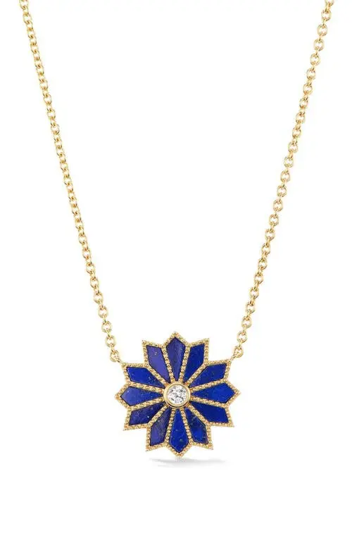 ORLY MARCEL Sacred Flower Pendant Necklace - Blue