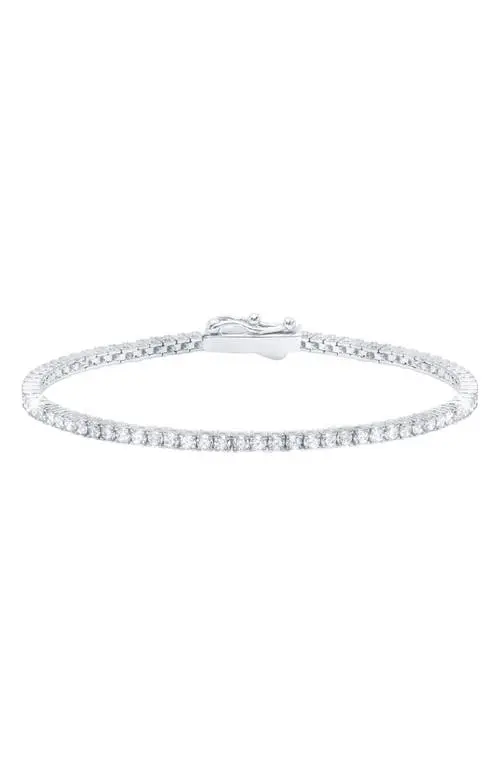 CRISLU Cubic Zirconia Tennis Anklet - Silver