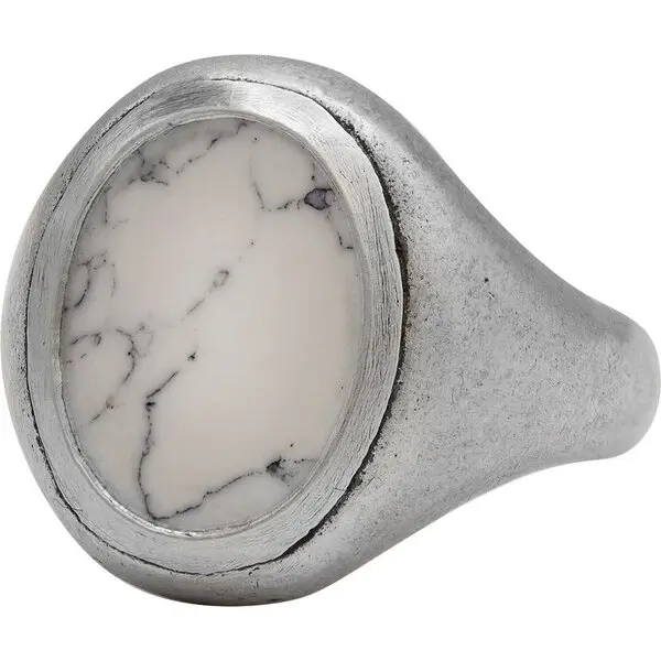 John Varvatos Artisan Sterling Howlite Signet Ring - Silver