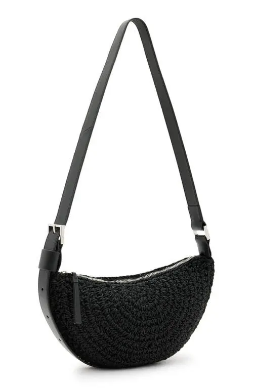 ALLSAINTS Half Moon Knot Crossbody Bag - Black