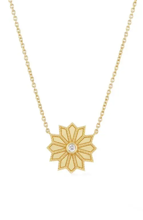 ORLY MARCEL Mini Sacred Flower Diamond Pendant Necklace - Gold
