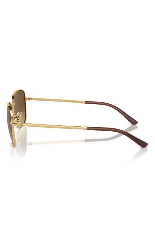 Ray-ban 56mm Polarized Aviator Sunglasses - Gold/brown Grad