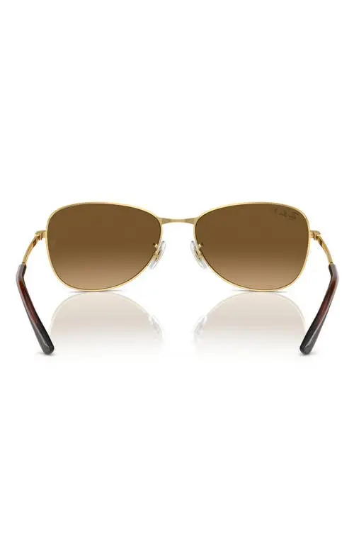 Ray-ban 56mm Polarized Aviator Sunglasses - Gold/brown Grad