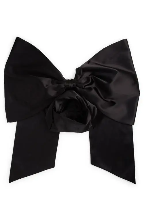 Sandy Liang Large Regalo Satin Handbag In Black - 82% Off