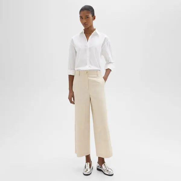 Theory Utility Pant In Organic Cotton - Sand
