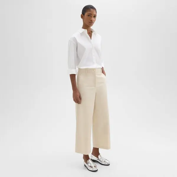 Theory Utility Pant In Organic Cotton - Sand