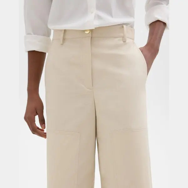 Theory Utility Pant In Organic Cotton - Sand
