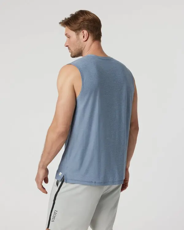 Vuori Trato Muscle Tank Top - Chambray Heather